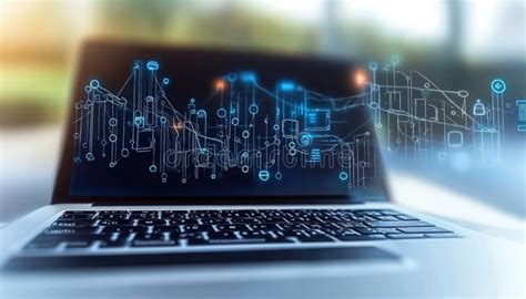 Technology Data Network Connect Digital Cyber Communication With Futuristic Cyberspace Stock