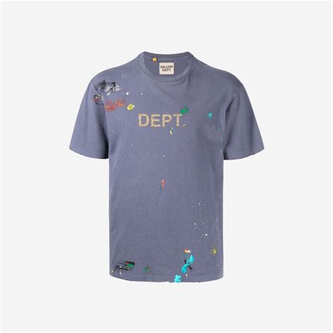갤러리 디파트먼트 로고 핸드페인트 티셔츠 네이비 Gallery Dept Kream