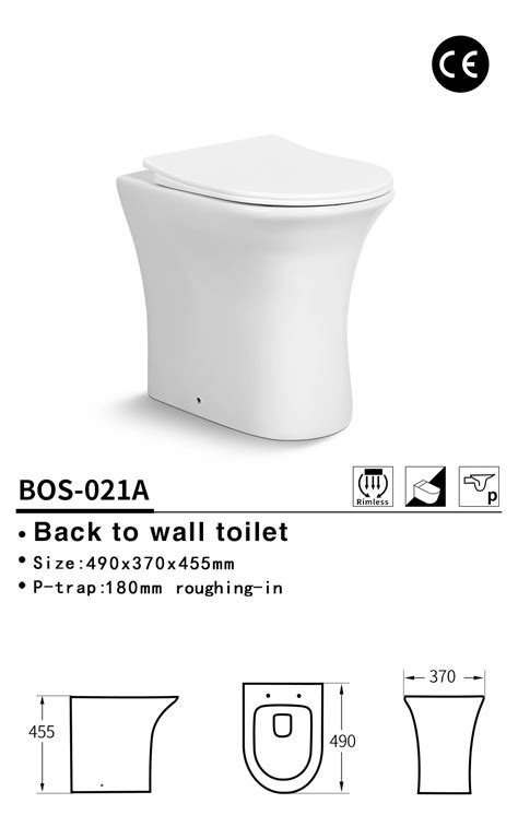 High Quality White Chinese Wc Back To Wall Toilet P Trap Rimless Wallhung Water Closet Toilet