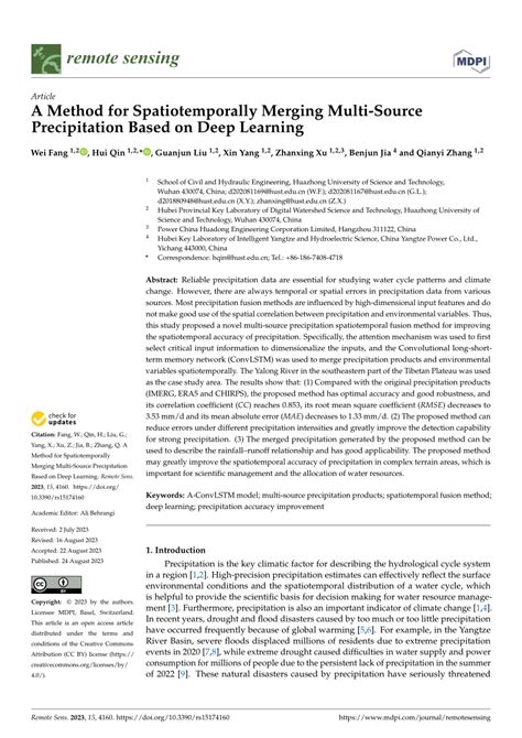 Pdf A Method For Spatiotemporally Merging Multi Source Precipitation Based On Deep Learning