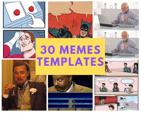 30 Meme Templates Digital Download Png Templates Etsy