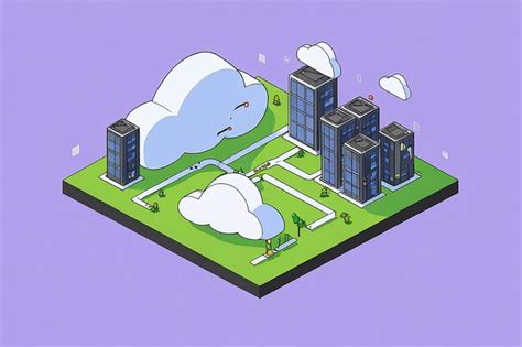 Cloud Synchronization Storage Isometric Illustration Network Infrastructure Premium Ai