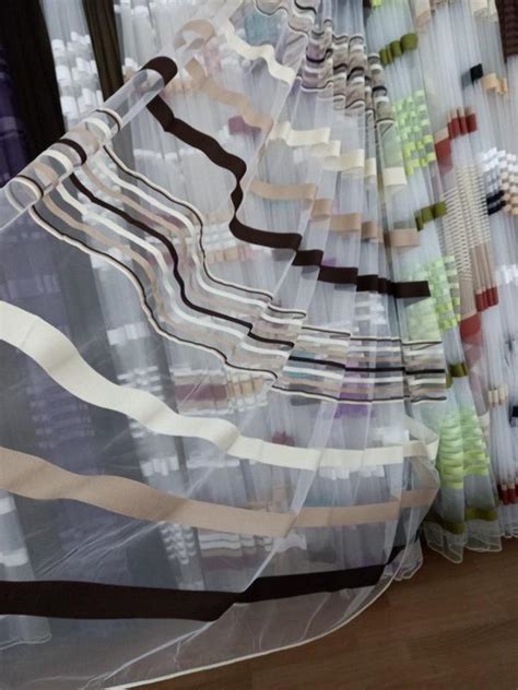 Тюль в полоску беж мокко молочний туреччина — ціна 179 грн у каталозі Штори Купити товари для