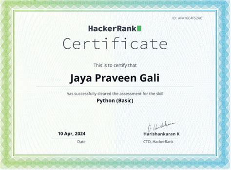Jaya Praveen On Linkedin Hackerrank Python Basic