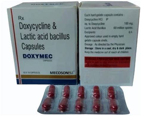 Doxymac Doxycycline Capsules 100mg Packaging Size 1x10 At ₹ 120box