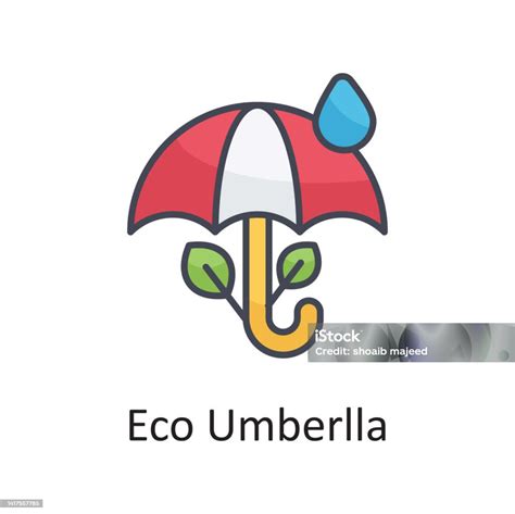 에코 우산 벡터 흰색 배경에 채워진 개요 아이콘 디자인 일러스트레이션 Eps 10 파일 0명에 대한 스톡 벡터 아트 및 기타