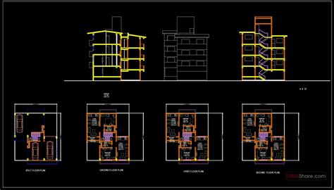 House Plans Room 2 Levels Dwg Plan For Autocad Designs Cad