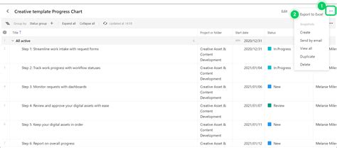 exporting table chart reports to excel wrike help center