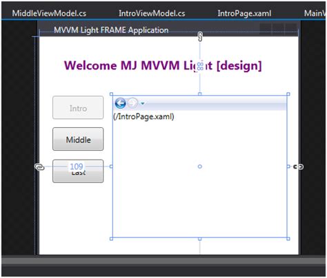 C MVVMLight Display Page In Frame During Design Time Stack Overflow