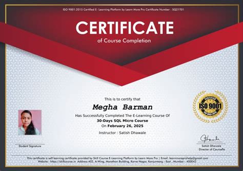 sql certification dataanalytics learning skillcourse sqlqueries… megha barman