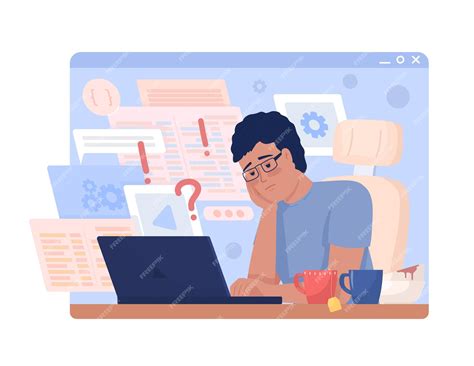 premium vector hectic software engineer job 2d vector isolated