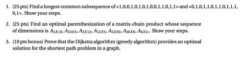 Computer Science Algorithm Problems Please Attempt