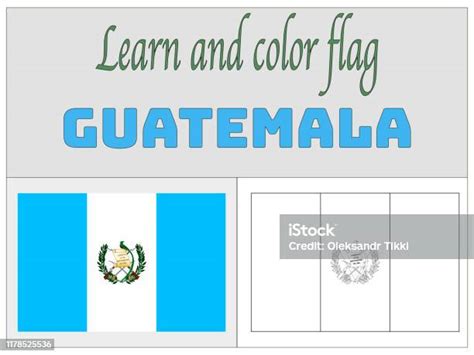 교육및학습을위한 과테말라 국기 색칠 공부 책 원래 색상과 비율 단순히 벡터 일러스트 국가에서 플래그 세트 공휴일에 대한 스톡 벡터 아트 및 기타 이미지 Istock
