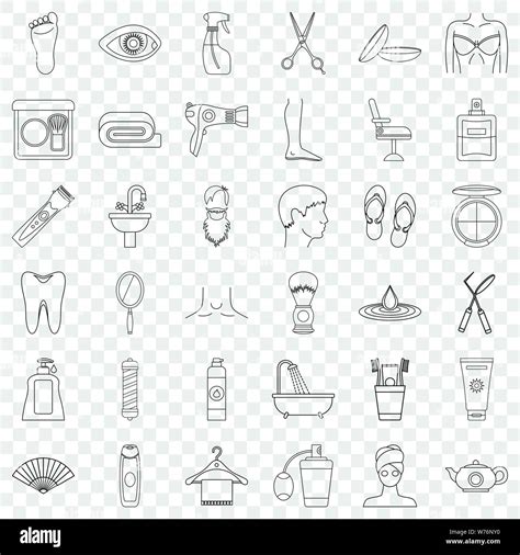 Toothpaste Icons Set Outline Style Stock Vector Image And Art Alamy