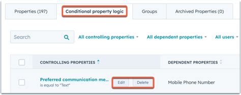 set up conditional logic for enumeration properties
