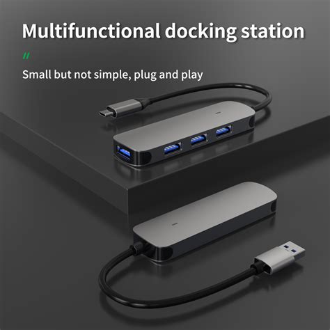 4 In 1 Type C Usb Docking Station With 4k Usb Type C To Hd Hub