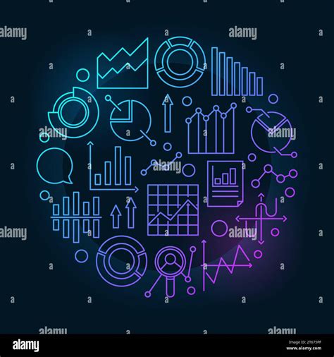 Data Analytics Circular Illustration Vector Modern Creative Financial Analysis Or Statistics