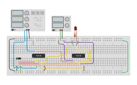 Circuit Design T Flip Flop Tinkercad