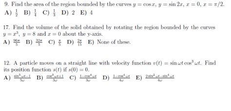 Volume Of Rotation Iintegrals Help With Physics Homework