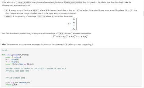 Solved Write A Function Linearpredict That Given The