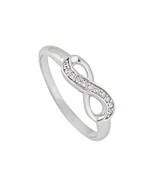 Sterling Silver Cz Infinity Ring The Opal