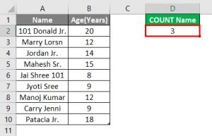 Name Count Formula Count Specific Names In Excel Educba