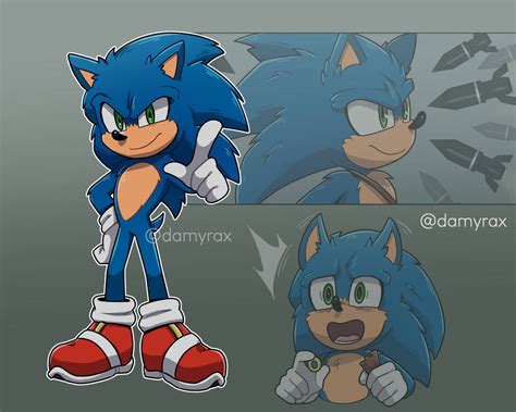 Sonic Movie Sonic Redraw By Xdamyrax On Deviantart