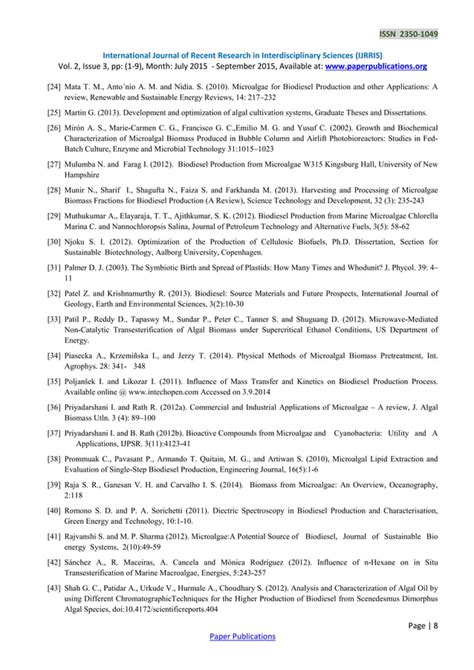 Microalgae As Potential Feedstock For Biodiesel Production A Review Pdf