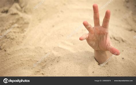 Hand Sinking Quicksand Trying Get Out Tips Survive Desert Buried Stock