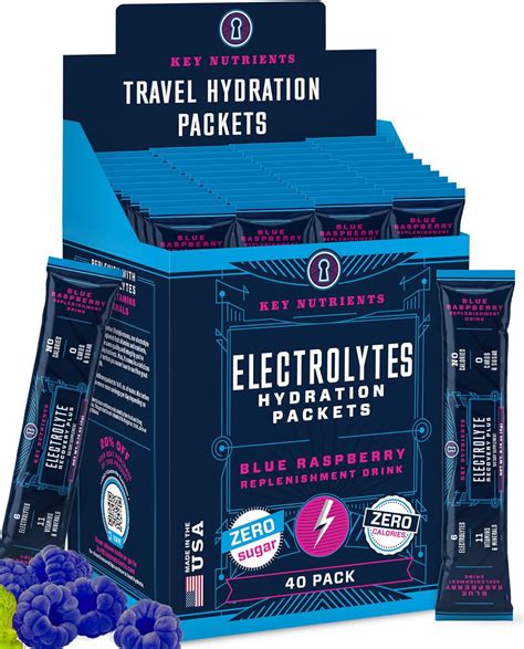 Key Nutrients Electrolytes Powder Packets Delicious Blue