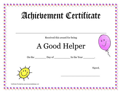 Printable Award Certificates For Teachers Good Helper Inside 5th