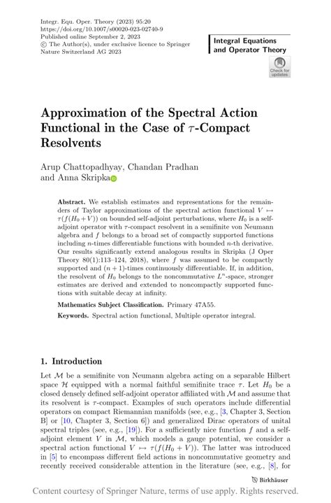 Approximation Of The Spectral Action Functional In The Case Of Tau