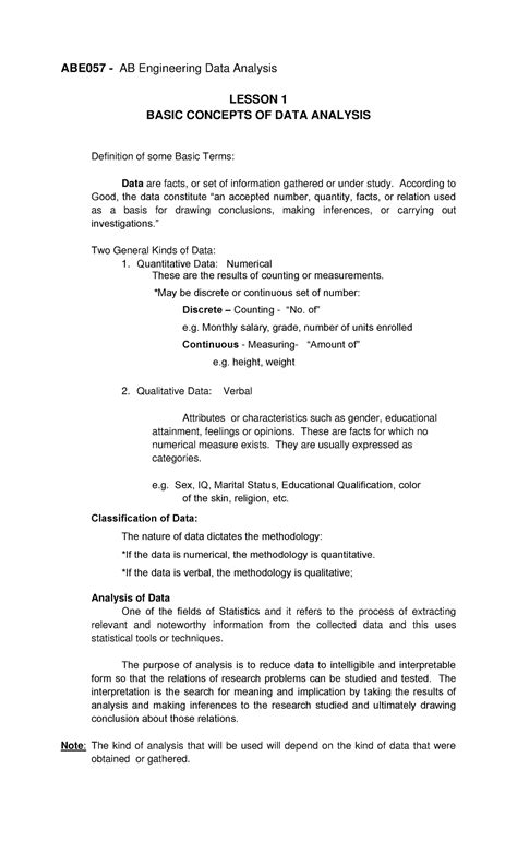 ABE-Data-Analysis - Data Collecting - ABE057 - AB Engineering Data Analysis LESSON 1 BASIC ...