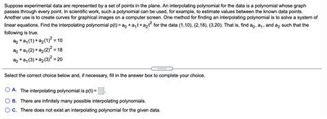 Solved Suppose Experimental Data Are Represented By A Set Of Chegg Com