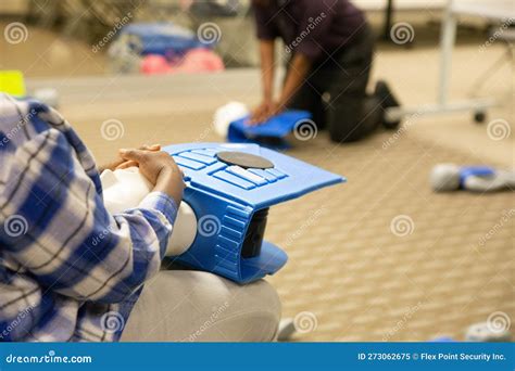 Cpr Training Class By Security Guard In Office Stock Image Image Of