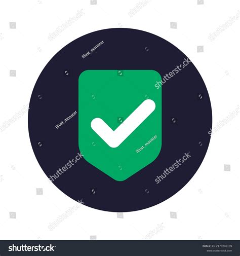 Modern Checkmark Shield Icon Confirmation Authentication Stock Vector