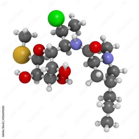 Clindamycin Antibiotic Drug Lincosamide Class Chemical Structure Stock Illustration Adobe