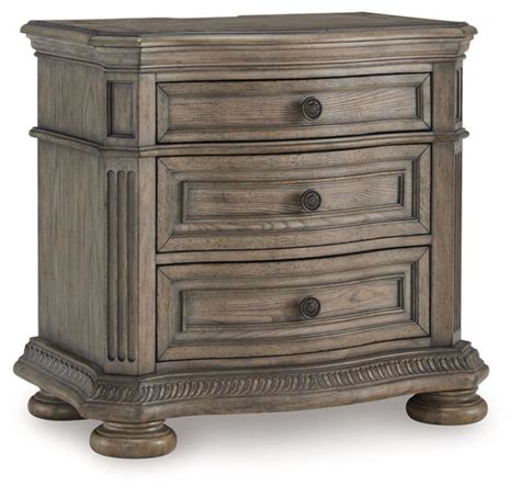Ardenfield Three Drawer Night Stand Light Brown Bedroom Depot