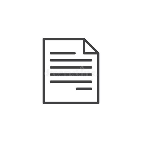 Paper Document Outline Icon Stock Vector Illustration Of Information