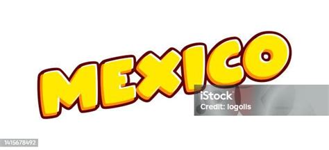 멕시코 국가 및 도시 흰색 다채로운 텍스트 효과 디자인 벡터에 격리 된 문구 레터링 영어로 된 텍스트 또는 비문 현대적이고 창의적인 디자인에는 빨간색 주황색 노란색이