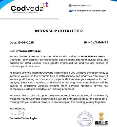 Datascience Analytics Internship Machinelearning Careergrowth Emmanuel Umeogu 11 Comments