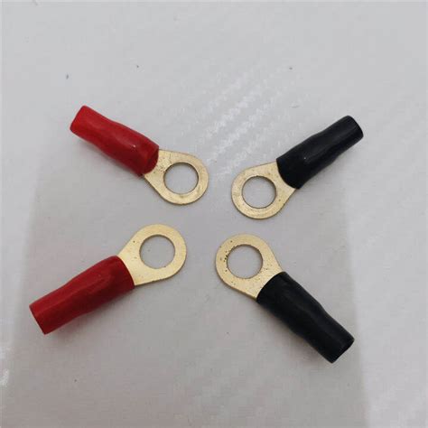 Pack Pcs Mm Ring Terminal Clip Wire Universal Gold Brass Car Round Terminal Wire