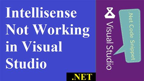 Intellisense Not Working Dot Net YouTube