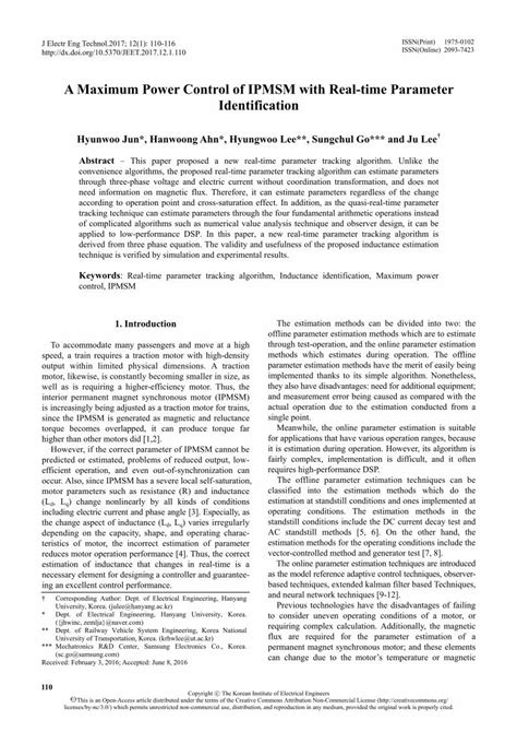 Pdf A Maximum Power Control Of Ipmsm With Real Time Parameter Dokumen Tips