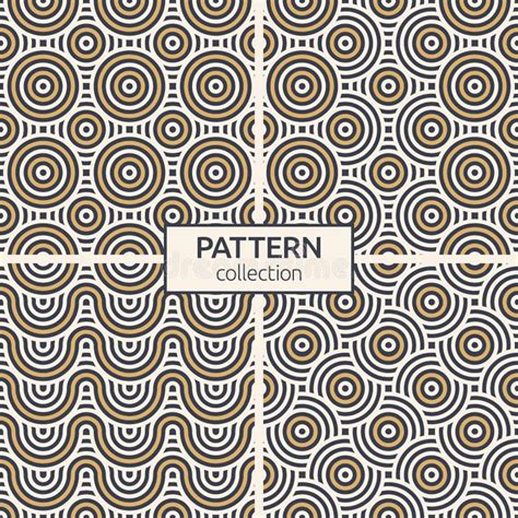 Set Of Four Abstract Seamless Patterns Seamless Braided Linear Patterns Wavy Lines Stock