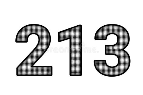 Black And White Color Number 213 Stock Illustration Illustration Of