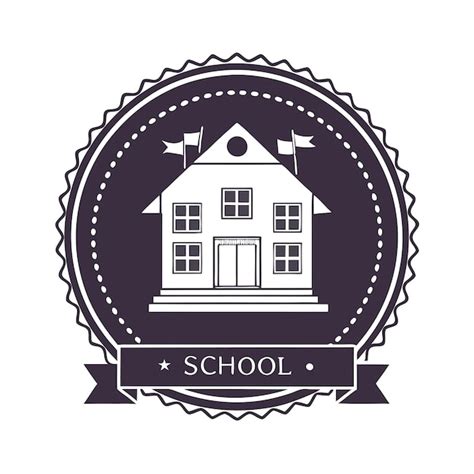 логотип школы на синем фоне с надписью школа Премиум Ai сгенерированный вектор