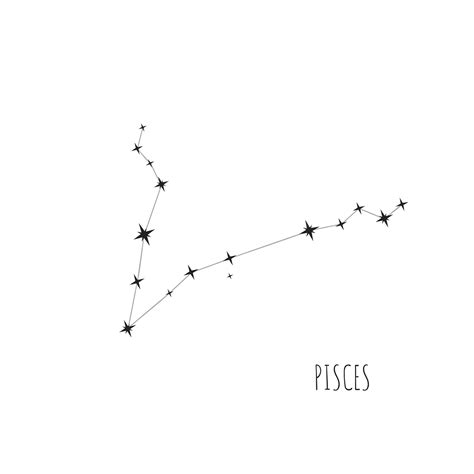 Premium Vector Simple Constellation Scheme Pisces Doodle Drawn Set