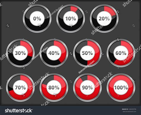 Progress Indicators Set Vector Eps10 Illustration Stock Vector Royalty Free 129233735