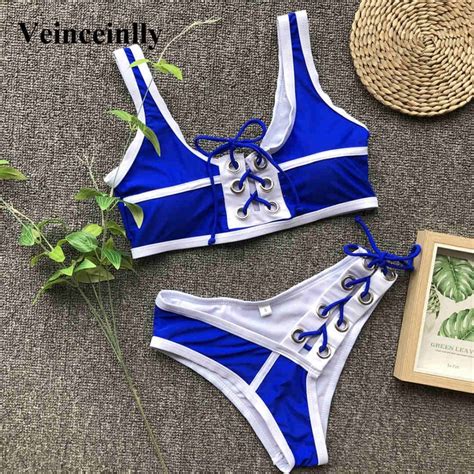 투피스 비키니 세트 여성용 2018 섹시한 레이스 업 수영복 Y1052bikini Set Aliexpress